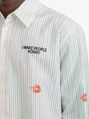 CARNE BOLLENTE Striped Lips Print Shirt