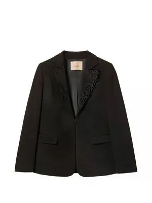 TWINSET Blazer With Broderie Anglaise - Black