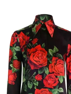 Dolce & Gabbana Rose-print Silk Shirt