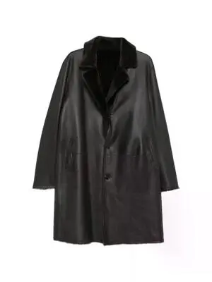 MANZONI 24 Leather Shearling Coat - Brown