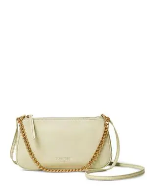 TWINSET Leather Shoulder Bag With Chain Strap - Green