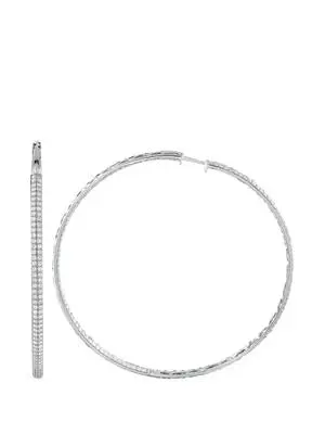 LB EXCLUSIVE Diamond Hoop Earrings - Silver