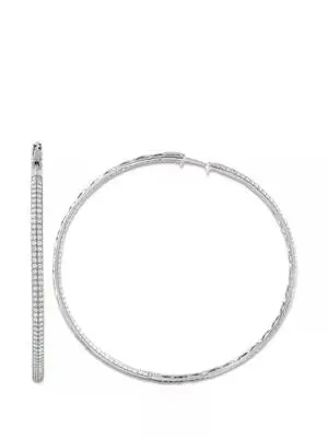 LB EXCLUSIVE Diamond Hoop Earrings - Silver