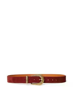 TWINSET Suede Belt With Engraved Buckle - Red