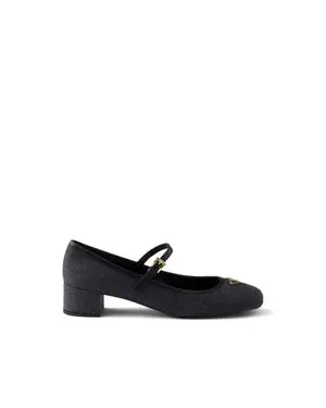 Prada Mary Jane Pumps With Logo Buckle