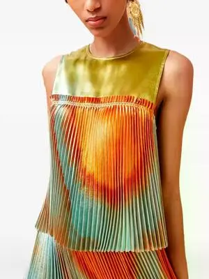 Ulla Johnson Pleated Ombré Blouse - Orange