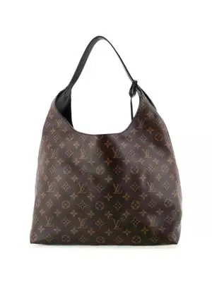 LOUIS VUITTON Flower Monogram Canvas With Leather Hobo Bag