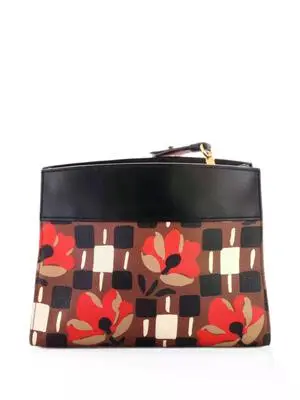 Prada Bibliotheque Shoulder Bag Printed Leather Small Crossbody Bag
