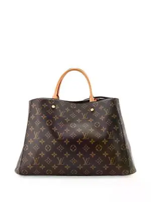 LOUIS VUITTON Montaigne Monogram Canvas Gm Tote Bag - Brown