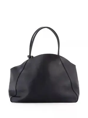Prada Open Soft Grain Leather Large Tote Bag - Black