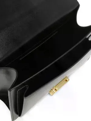 GOLDEN GOOSE Venezia Bag In Boarded Leather With Gold Details - Black