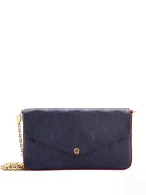 LOUIS VUITTON Louis Vuitton Felicie Pochette Monogram Empreinte Leather Crossbody Bag Blue