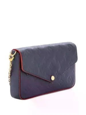 LOUIS VUITTON Felicie Pochette Monogram Empreinte Leather Crossbody Bag - Blue