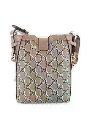 Gucci Bucket Gg Shadow Leather Mini Shoulder Bag - Brown