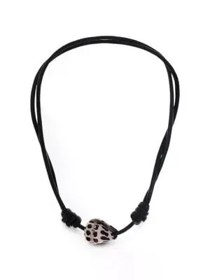 DEZSO 18k Rose Gold Diamond And Shell Pendant Necklace - Pink