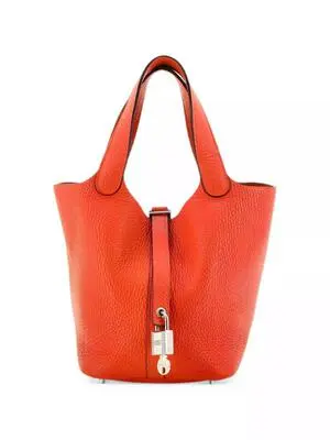 Hermès Picotin Lock Bag Clemence Pm Bucket Bag - Orange