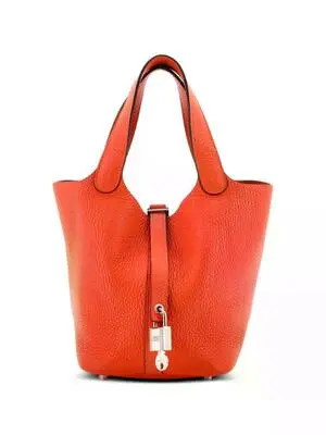 Hermès Picotin Lock Bag Clemence Pm Bucket Bag - Orange