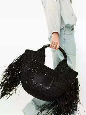 Ba&sh Woven Handbag With Fringe Detail