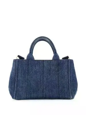 Prada Canapa Convertible Denim Mini Tote Bag
