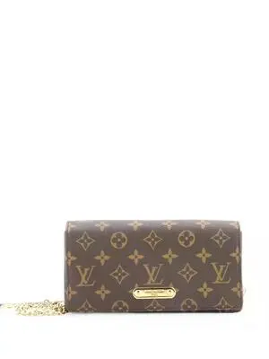 LOUIS VUITTON Lily Wallet On Chain Monogram Canvas Crossbody Bag - Brown