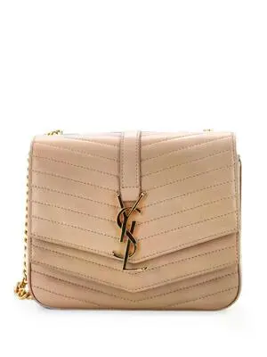 Saint Laurent Sulpice Flap Bag Matelasse Chevron Leather Small Shoulder Bag - Neutrals
