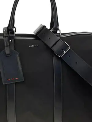 Kiton Logo Plaque Luggage Bag - Black
