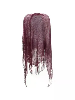 MIRROR IN THE SKY Nimbus Fringed Triangular Scarf - Red