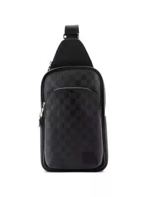 LOUIS VUITTON Avenue Sling Bag Nm Damier Infini Leather Crossbody Bag - Black