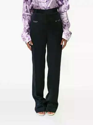 Off-White Logo-print Satin Trousers - Blue