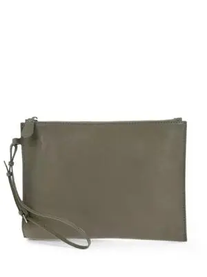 THE ROW Leather Envelope Bag With Wrist Strap - Green