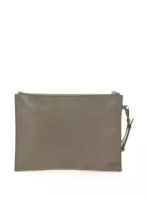 THE ROW Leather Envelope Bag Sage With Wrist Strap