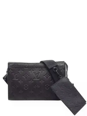 LOUIS VUITTON Monogram Shadow Gaston Wearable Wallet Crossbody Bag - Black