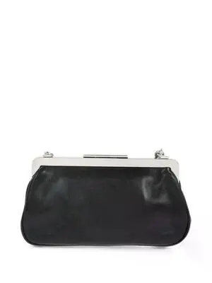 Max Mara Snap-closure Leather Clutch Bag - Black