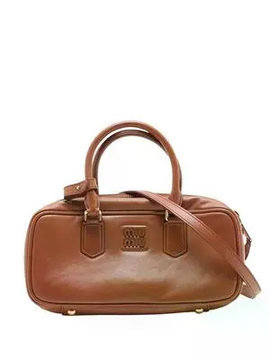 Miu Miu 2010-2026 Leather Arcadie Satchel - Brown