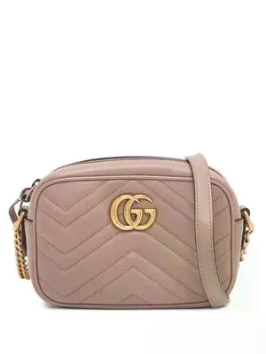 Gucci Matelassé Leather Crossbody Bag - Pink