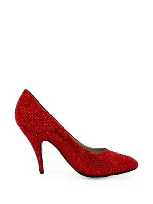 FERRAGAMO 1960 Crystal-embellished Pumps - Red