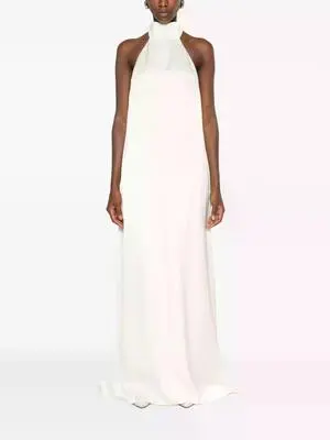 THE ARCHIVIA Riviera Feather-trim Maxi Dress