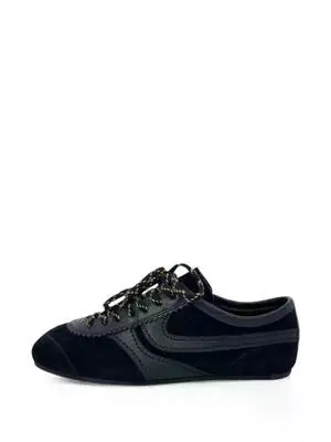 Dries Van Noten Suede Leather Lace-up Low-top Sneakers - Black