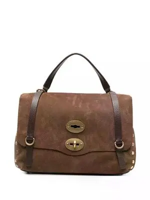 ZANELLATO Small Postina Nubuck Leather Tote Bag - Brown