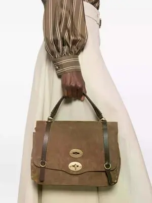 ZANELLATO Small Postina Nubuck Leather Tote Bag - Brown