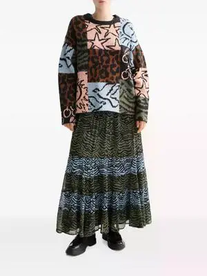 Scotch & Soda Patchwork Intarsia-knit Sweater With Motif