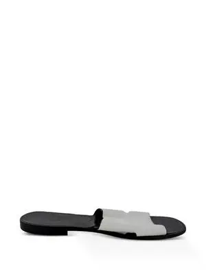 Loewe Leather Logo Slide Sandals - White