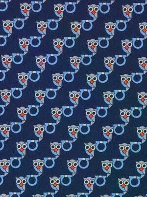 FERRAGAMO Gancini Owl-print Neck Tie