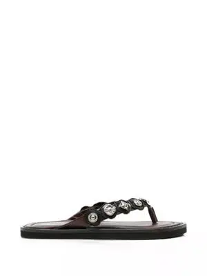 Toga Embellished Leather Sandals - Red