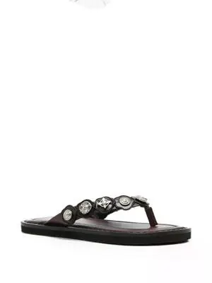 Toga Embellished Leather Sandals