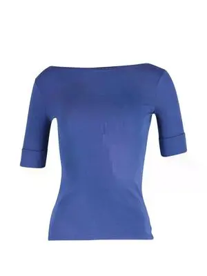 Ralph Lauren Boat-neck Cotton Top - Blue