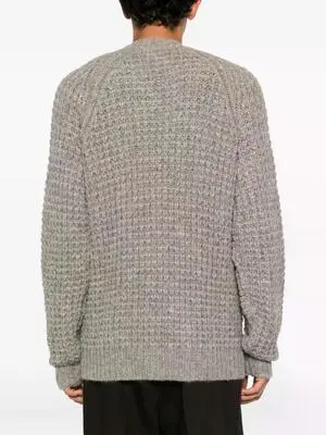 ROBERTO COLLINA Waffle-knit V-neck Cardigan