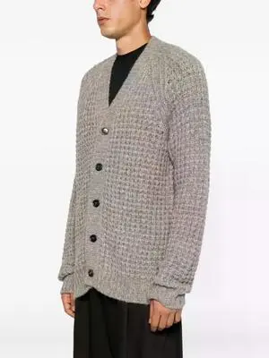 ROBERTO COLLINA Waffle Knit V-neck Cardigan