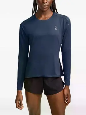 On Long Sleeve T-shirt With Mesh Paneling And Logo Print