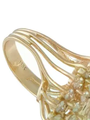 LB EXCLUSIVE 14k Yellow Diamond Starburst Cluster Ring